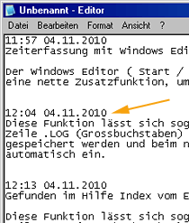 » Zeiterfassung mit Windows Editor